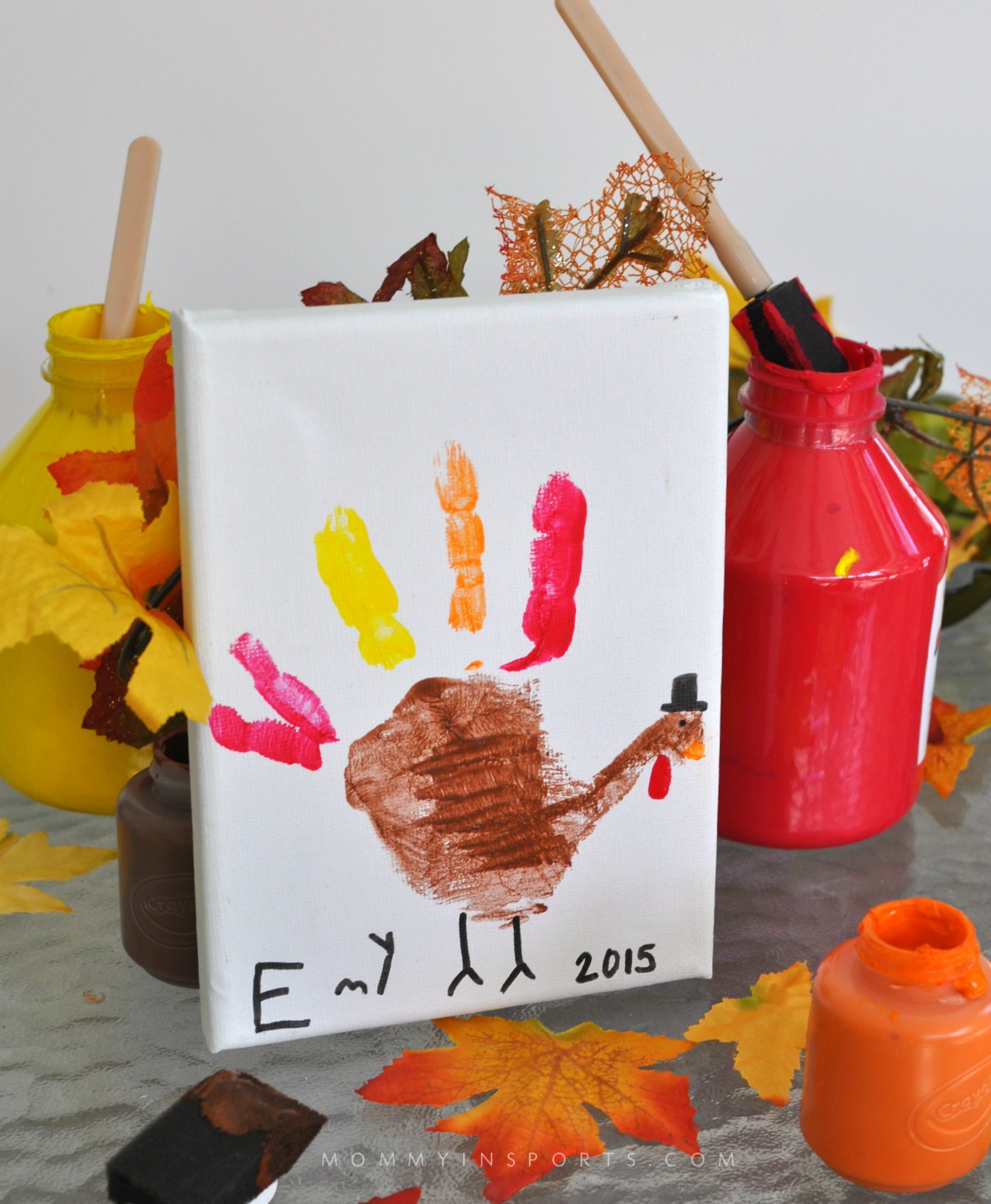Cute Turkey Hand Print 25 Thanksgiving Crafts For Kids